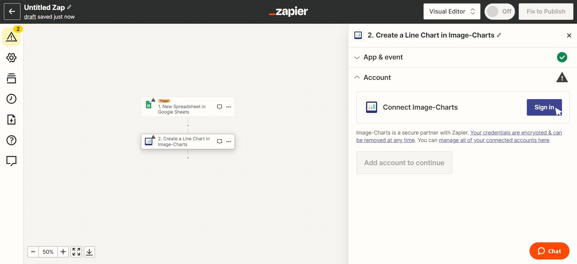 How to connect Image-Charts to Zapier